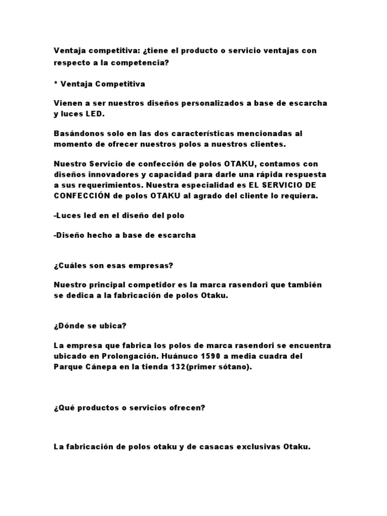 Ventaja Competitiva Corregida | PDF | Marca | Producto (Negocio)