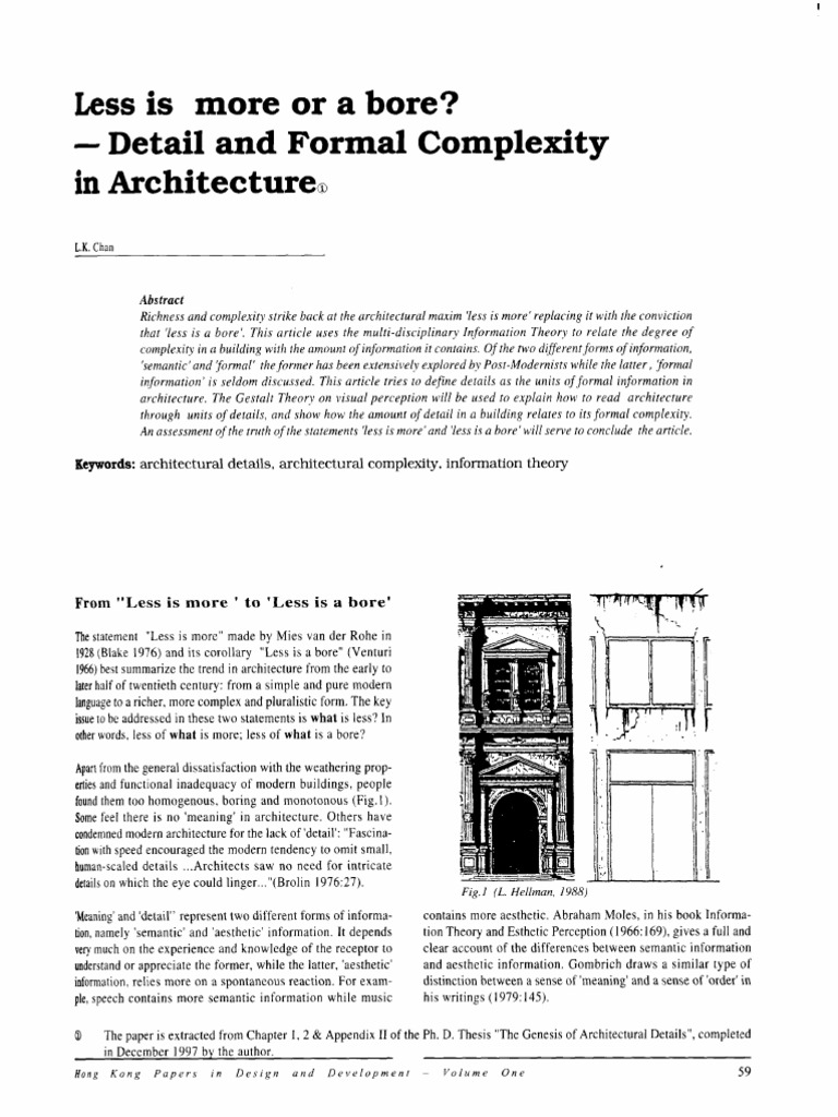 Less Is More or A Bore | PDF | Perception | Aesthetics
