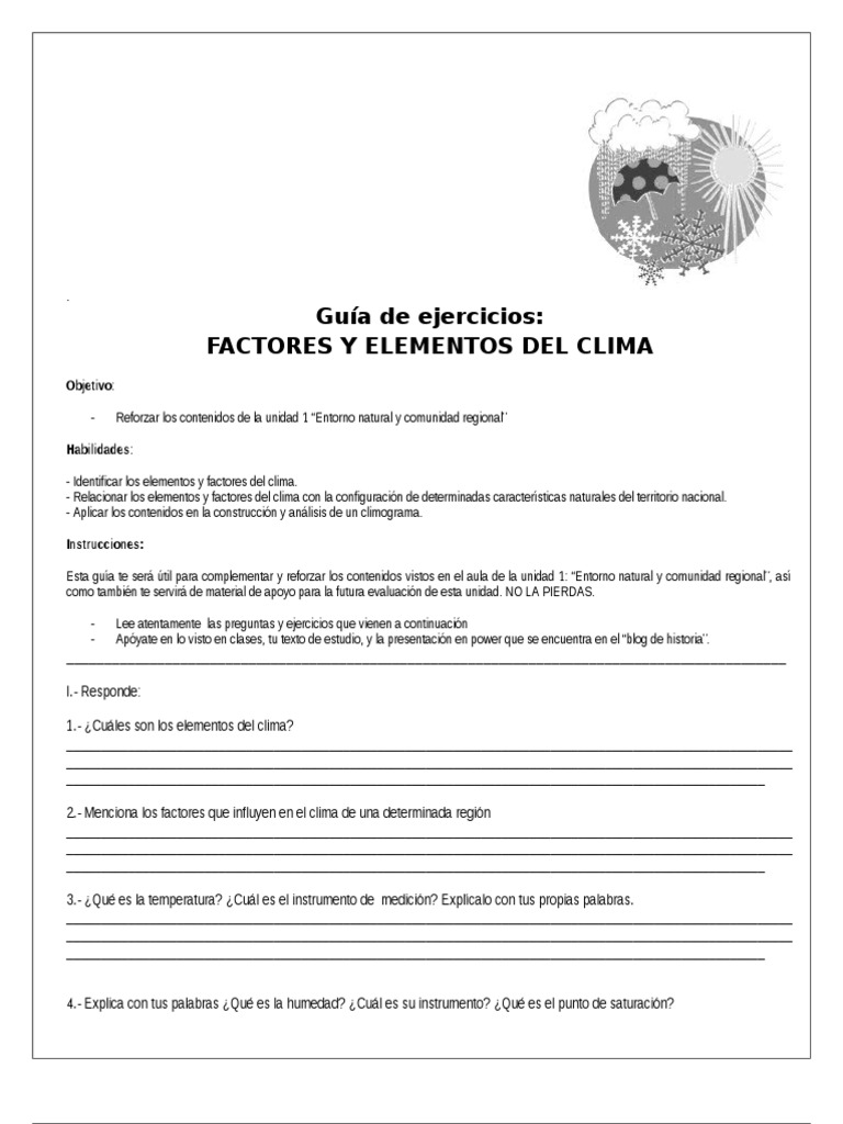 Guia Elementos Del Clima | PDF | Clima | Meteorología