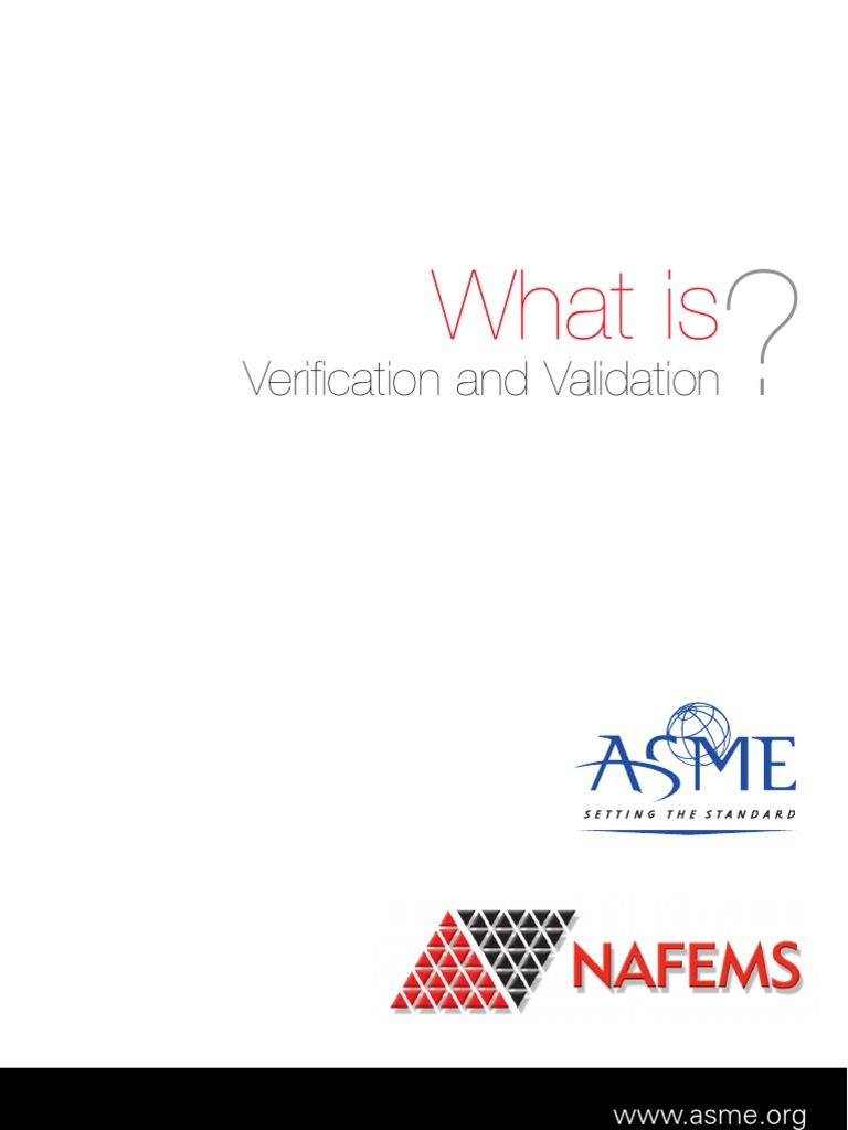 ASME & NAFEMS - 2004 - What Is Verification and Validation - SC | PDF | Conceptual Model ...