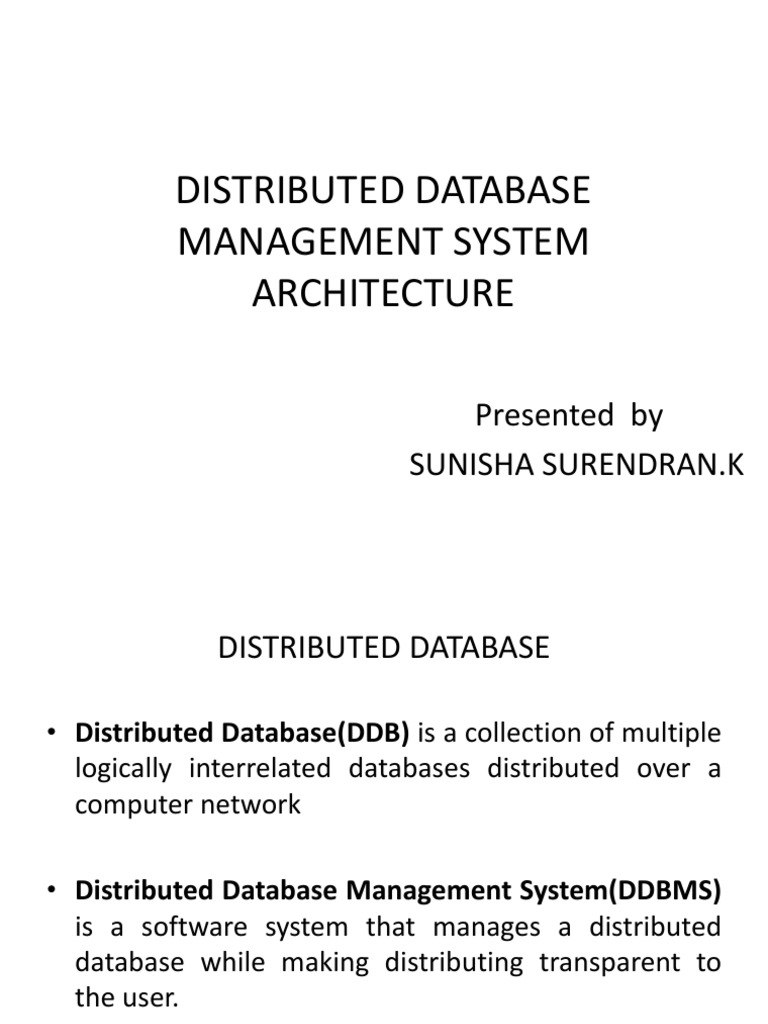 Distributed Database Architecture | Download Free PDF | Databases ...