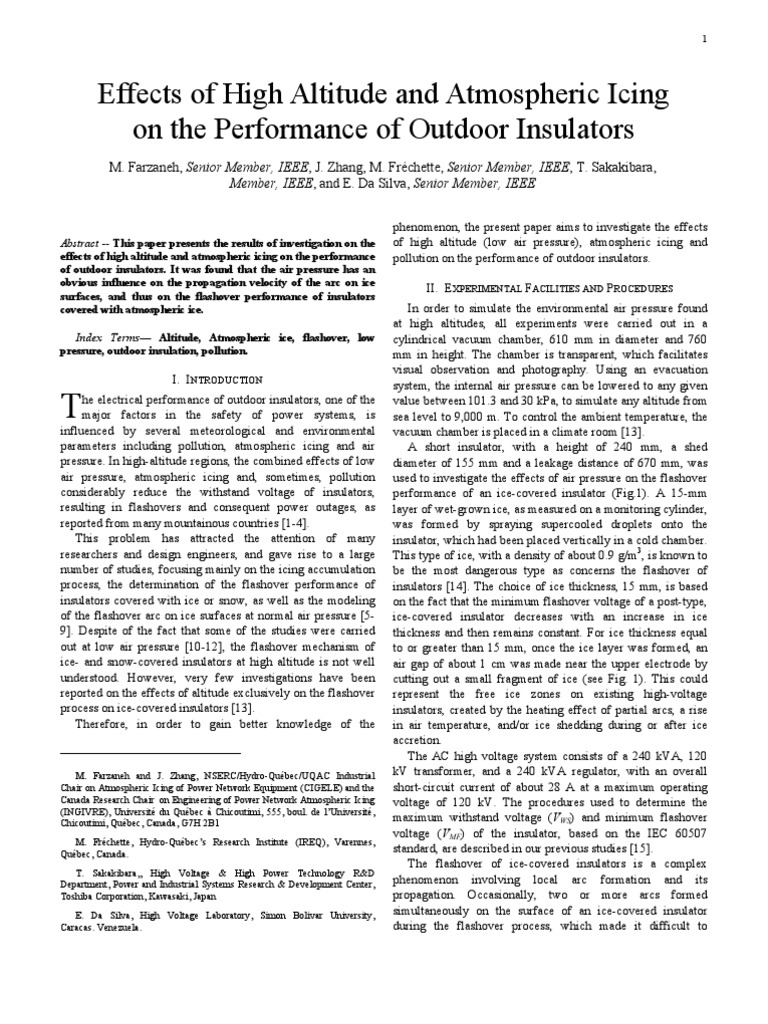 Effects of High Altitude and Atmospheric Icing | PDF | Electric Arc ...