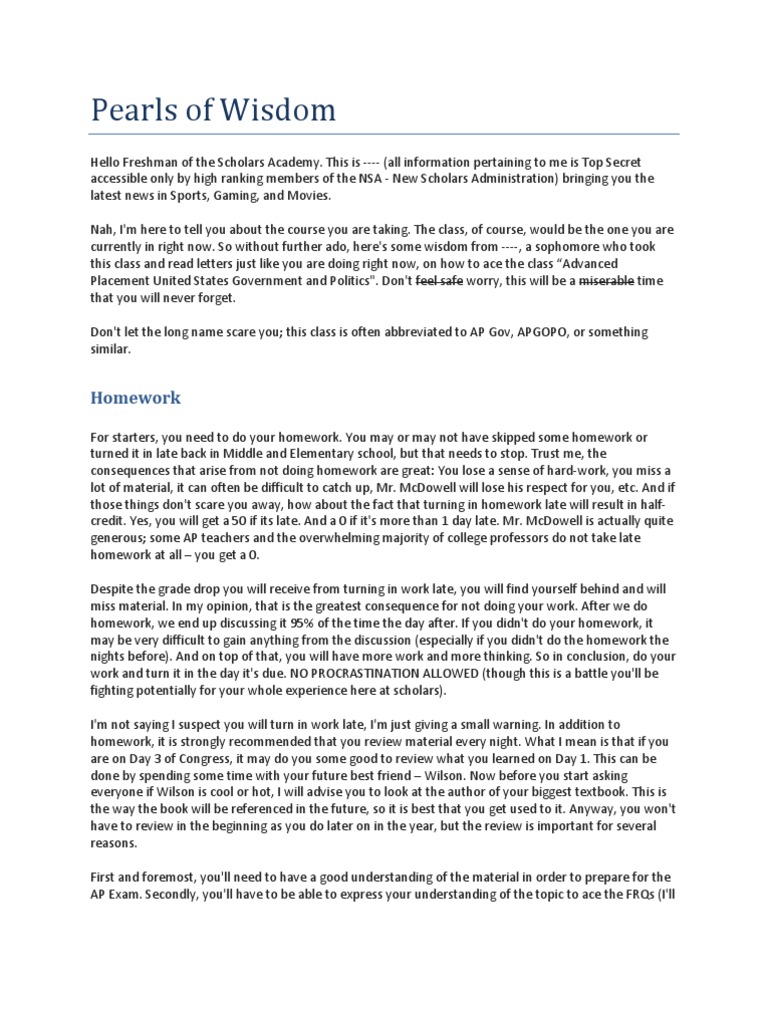 Pearls of Wisdom | PDF