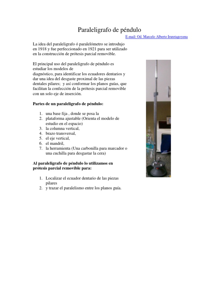 Paraleligrafo de Péndulo | PDF | Dentadura postiza | Diente humano