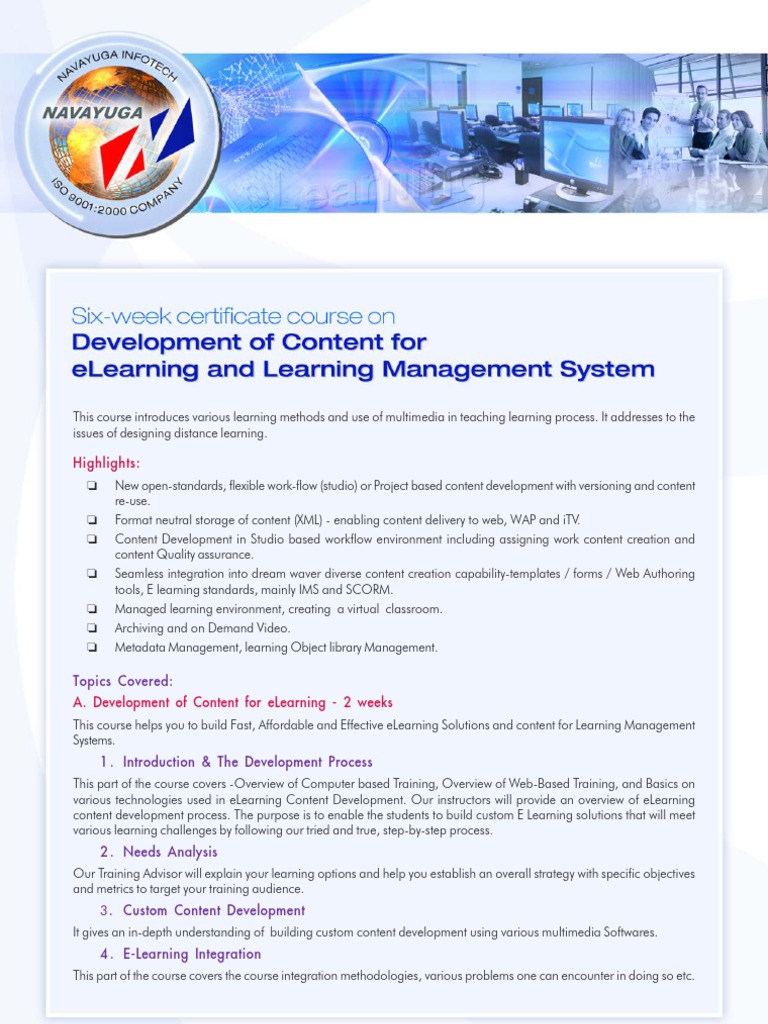 E Learning Management System (Navayuga Infotech) | PDF | Educational ...
