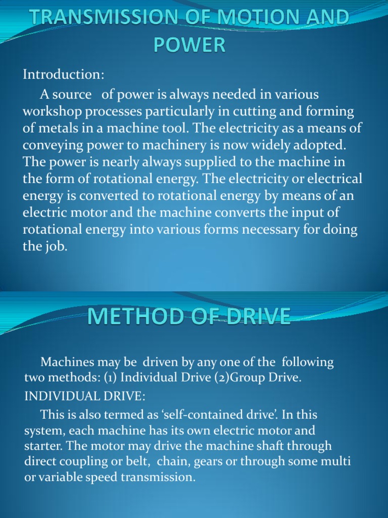 Transmission of Motion and Power | PDF | Belt (Mechanical) | Gear
