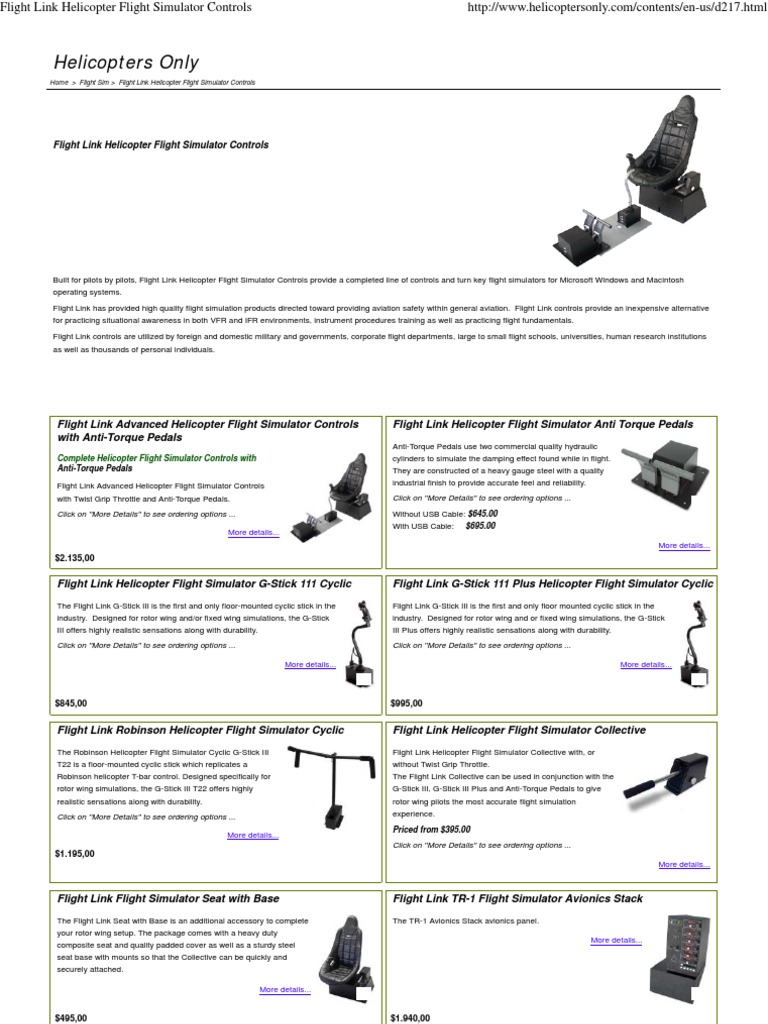 Flight Link Helicopter Flight Simulator Controls | PDF | Helicopter ...