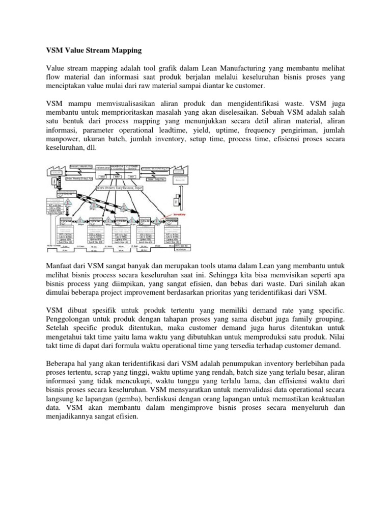 VSM Value Stream Mapping | PDF