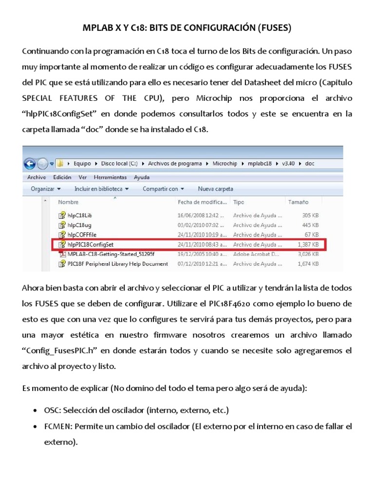 Mplab X y c18 - Bits de Configuración (Fuses) | PDF | Microcontrolador ... Mplab X y c18 - Bits de Configuración (Fuses) | PDF | Microcontrolador ...