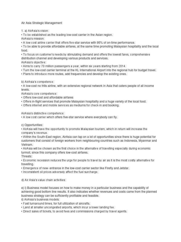 AirAsia's Low-Cost Carrier Strategy | PDF | Low Cost Carrier | Airlines