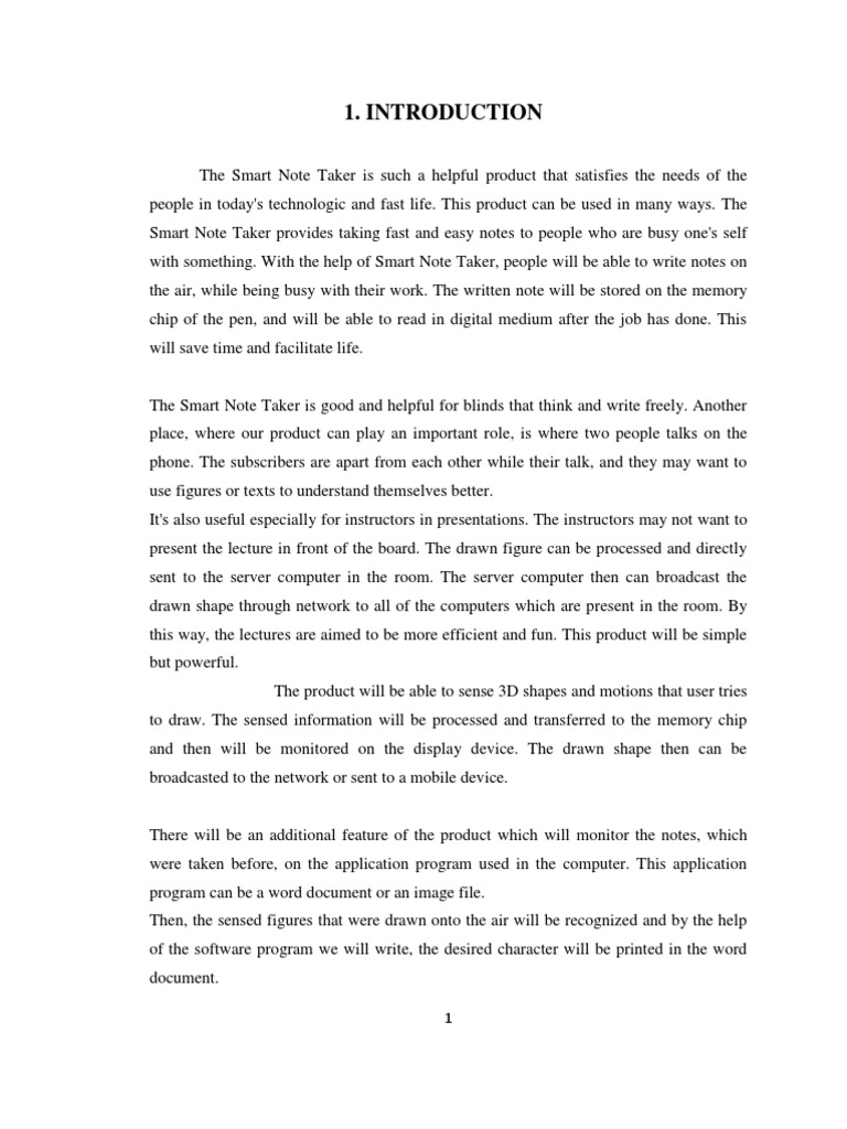 Smart Note Taker | PDF | Accelerometer | Personal Computers