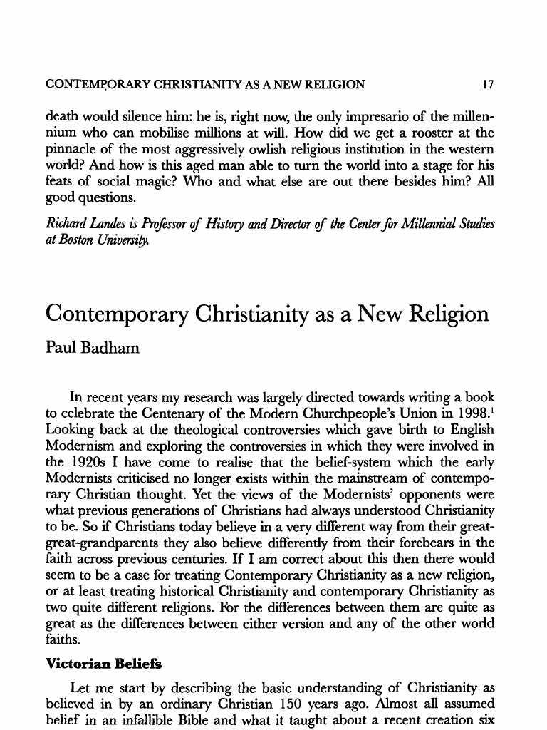 Contemporary Christianity As A New Religion | PDF | Atonement In ...