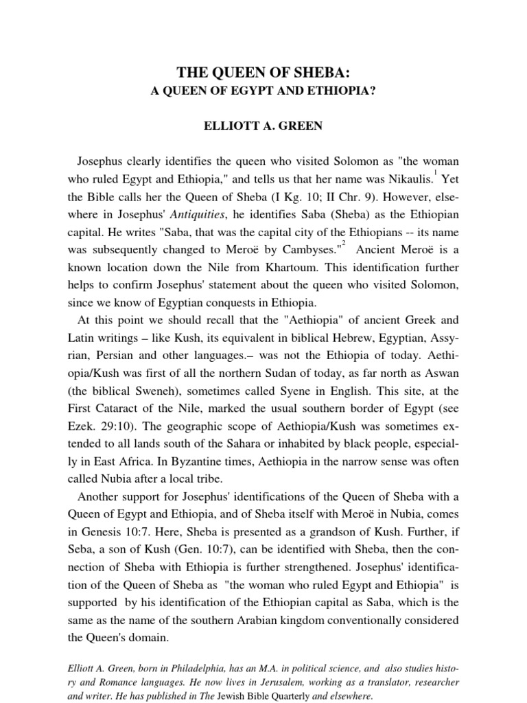 The Queen of Sheba | PDF | Queen Of Sheba | Solomons