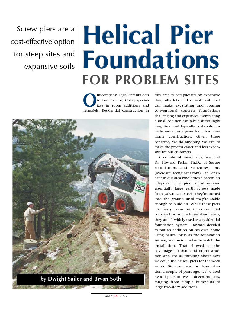 JLC Helical | PDF | Framing (Construction) | Foundation (Engineering)