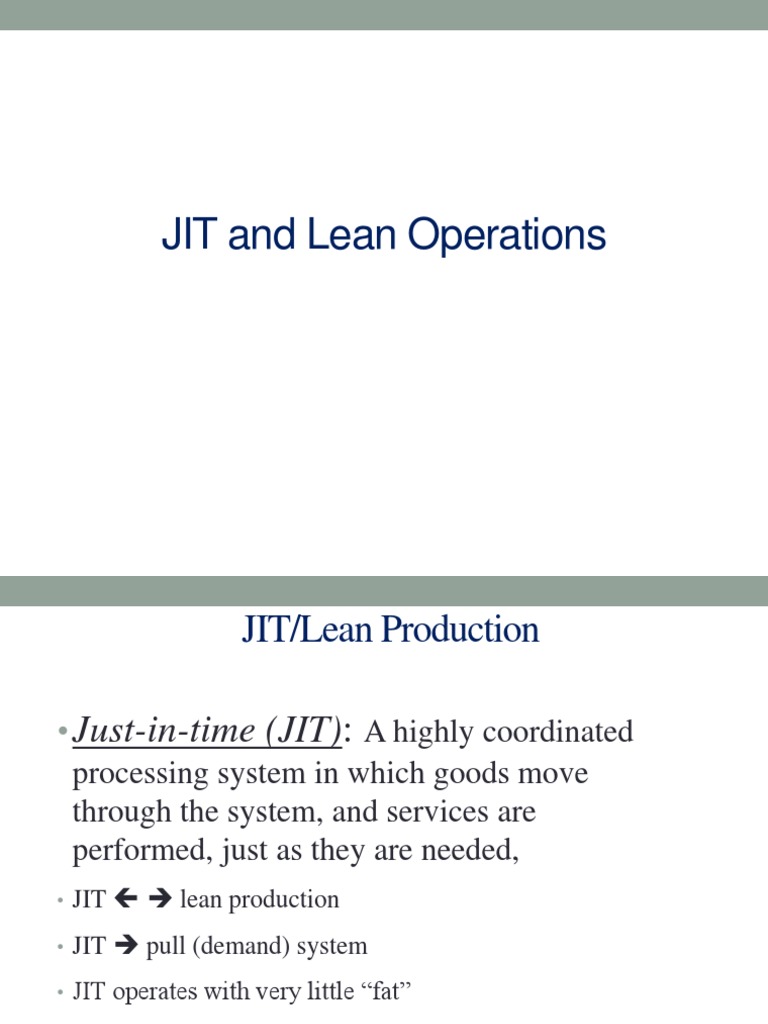 JIT and Lean Production | PDF | Lean Manufacturing | Process Management