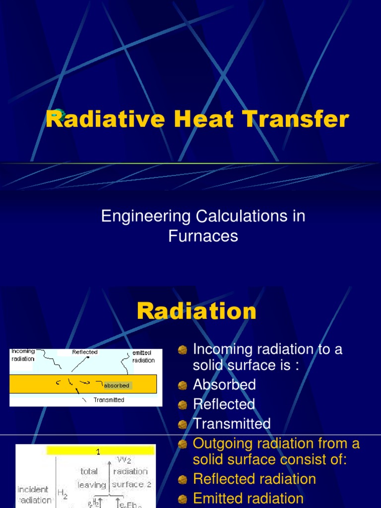 Radiative Heat Transfer: Engineering Calculations in Furnaces | PDF