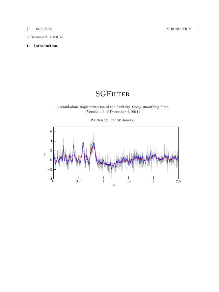 SGFilter - A Stand-Alone Implementation of The Savitzky-Golay Smoothing ...