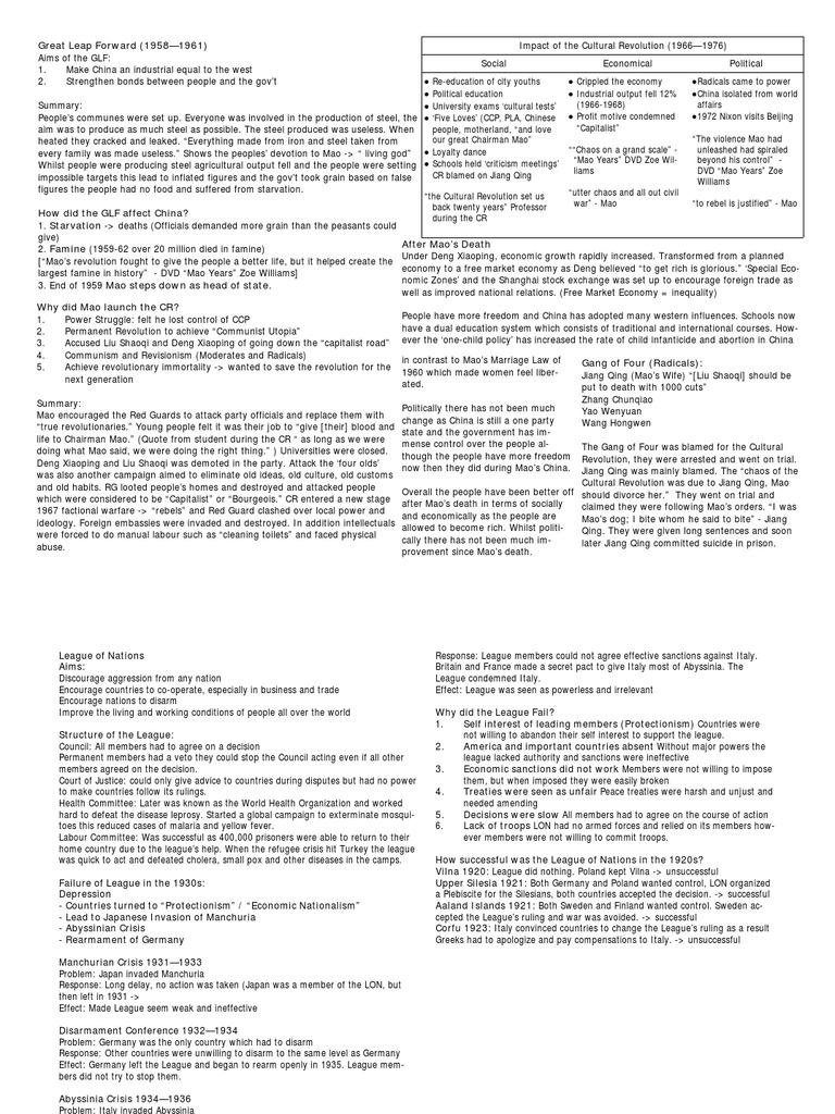 IGCSE History: Cultural Revolution Insights | PDF | Mao Zedong ...