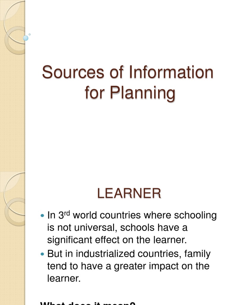 Sources of Information | PDF | Teachers | Curriculum