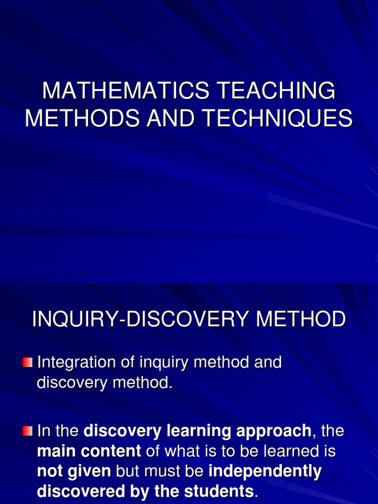 Inquiry-Discovery in Math Teaching | PDF | Information | Learning