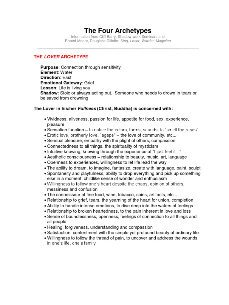 The Four Archetypes | PDF | Magic (Paranormal) | Anger