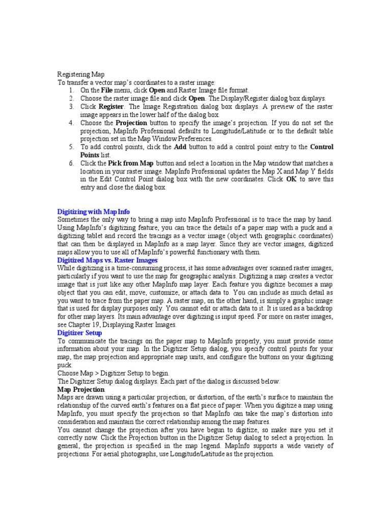 Points List.: Digitizing With Mapinfo | PDF | Microsoft Access | Comma Separated Values