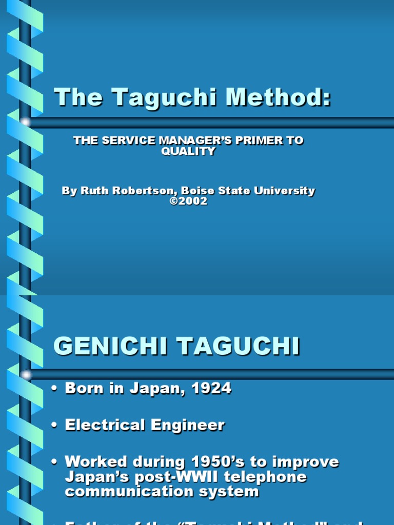 Taguchi Method | Design Of Experiments | Experiment