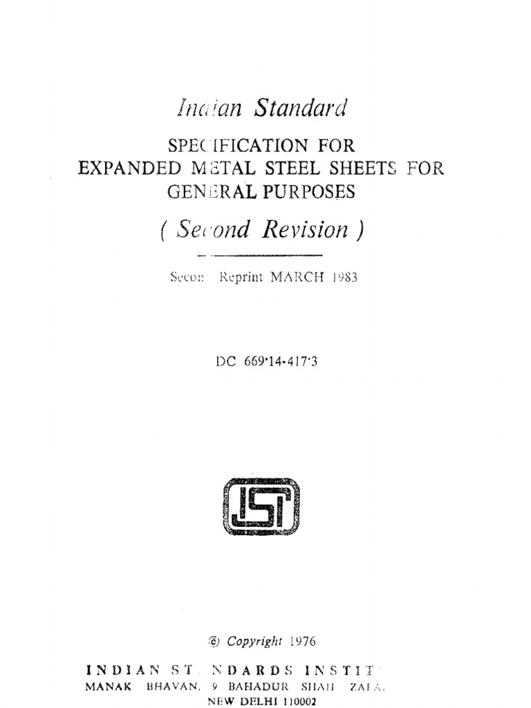 Is - 412 | PDF | Steel | Industries