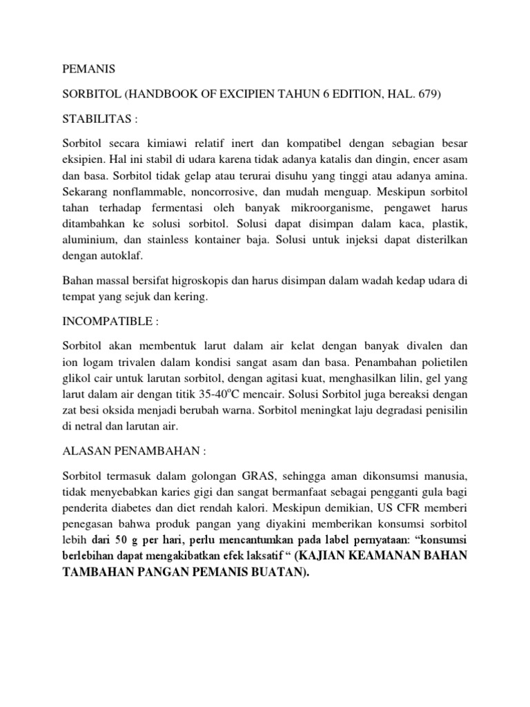 Bahan Pemanis | PDF