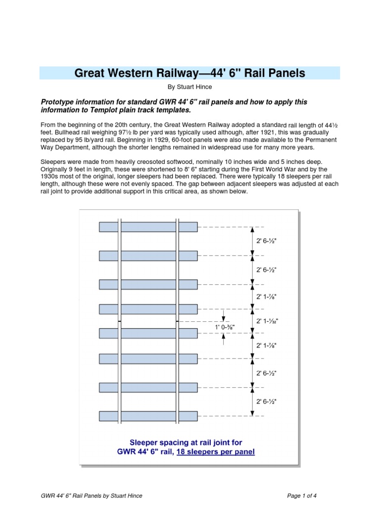 GWR 44' 6" Rail Panel Specifications | PDF | Track (Rail Transport ...