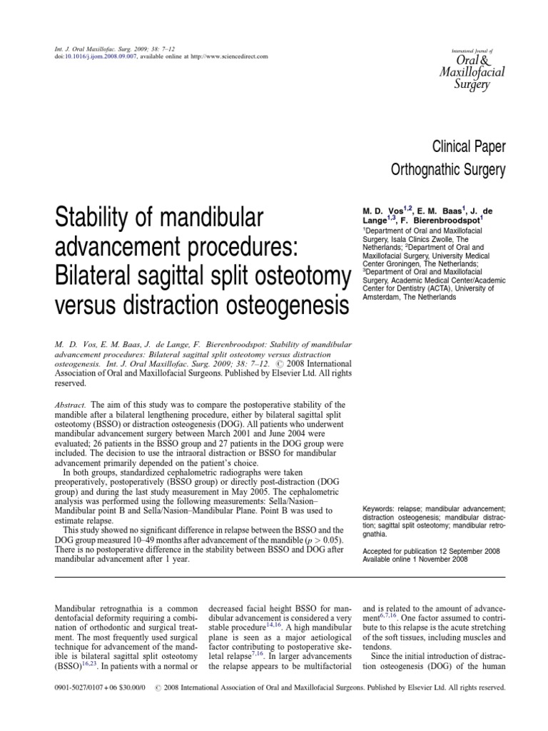 Bilateral Sagittal Split Osteotomy | Surgery | Clinical Medicine