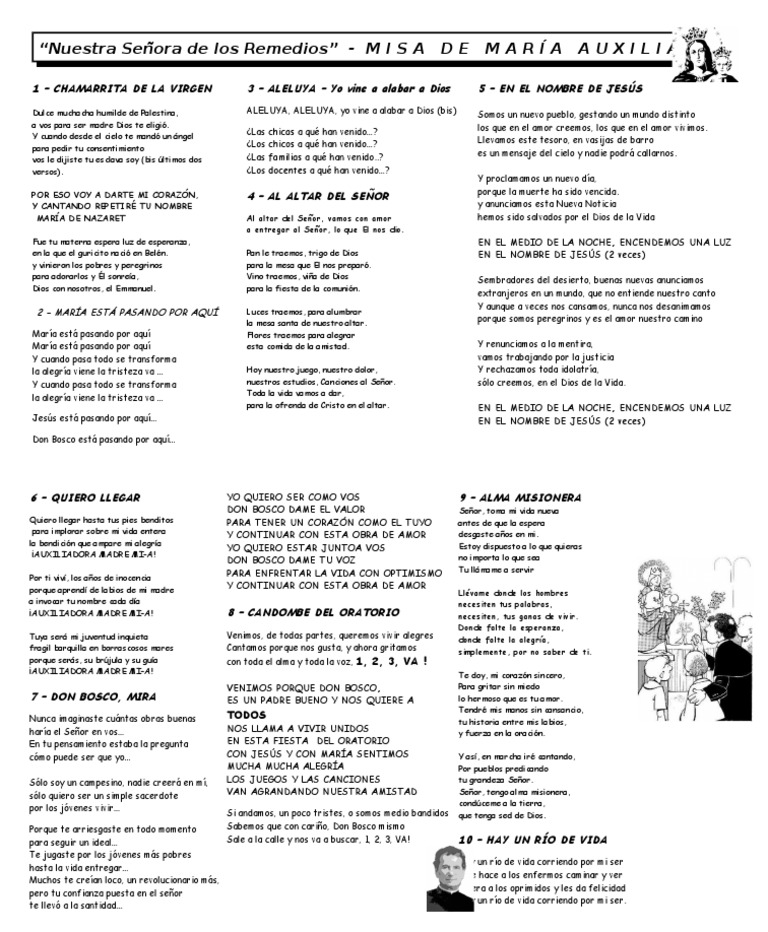 Cancionero MarÍa Auxiliadora 2 María Madre De Jesús Eucaristía