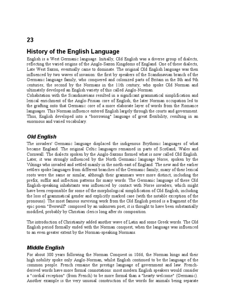 History of English Language | PDF | English Language | Symbols