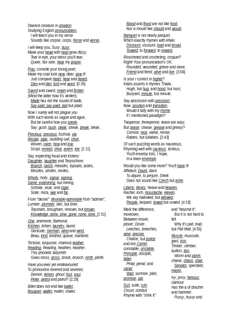 Dearest Creature in Creation | PDF