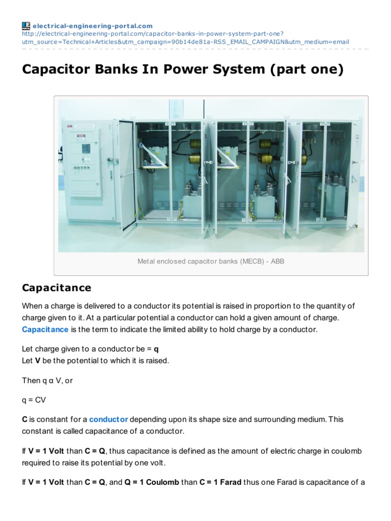 Capacitor Banks in Power System Part One | PDF | Capacitor | Dielectric