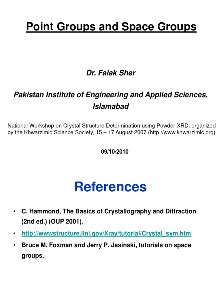 Point Groups and Space Groups Explained | PDF | Crystal Structure ...
