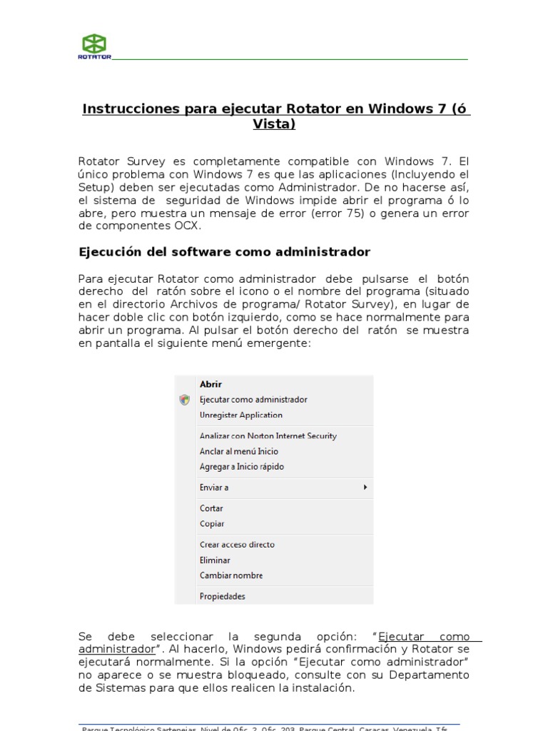 Instrucciones para Ejecutar Sobre Windows7 | PDF | Informática