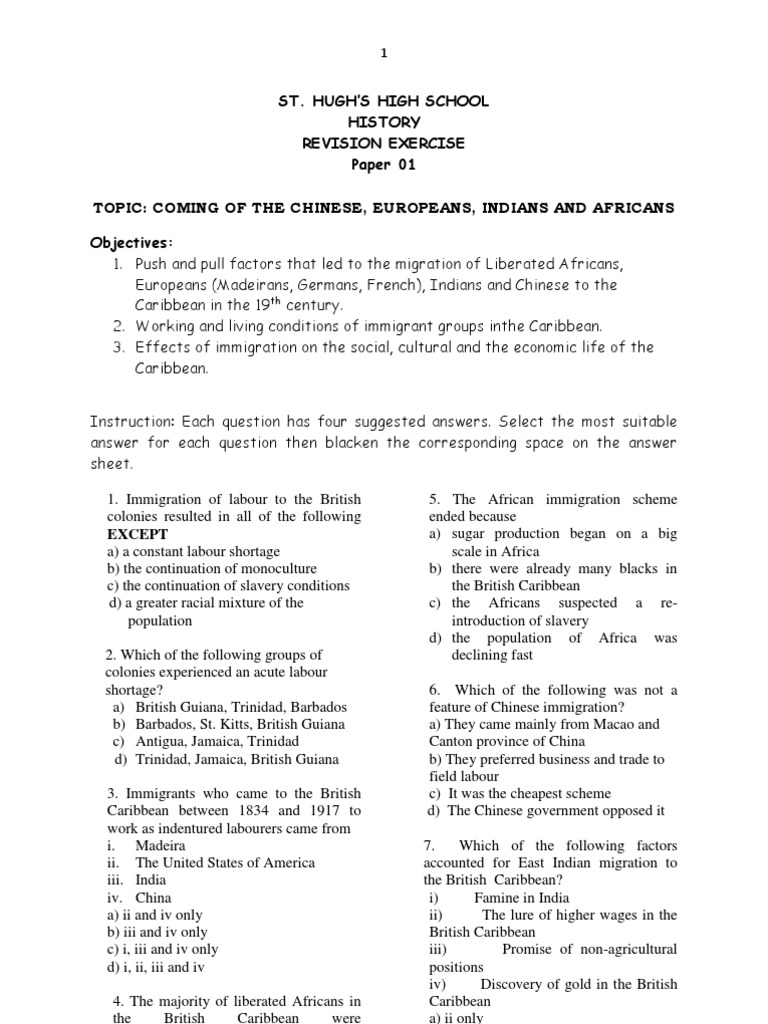 Effects of 19th century immigration on the Caribbean | PDF | Caribbean ...