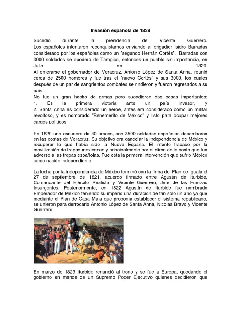 Invasión Española de 1829 | PDF | México independiente | México