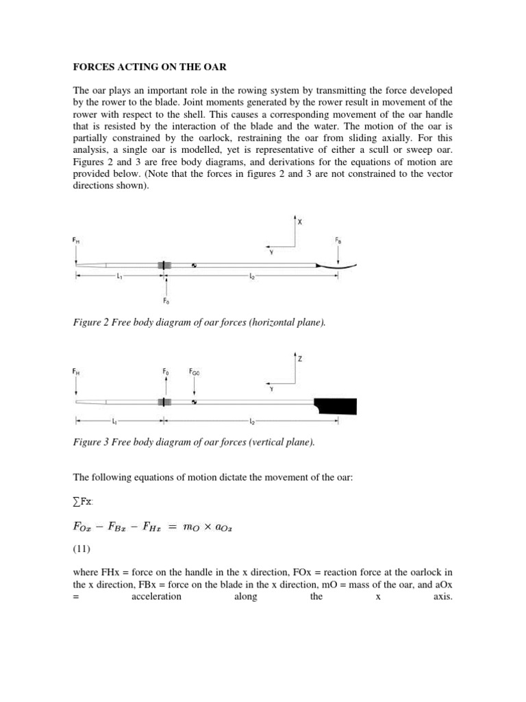 Forces and Mechanics of Oars in Rowing | PDF | Rowing (Sport) | Torque