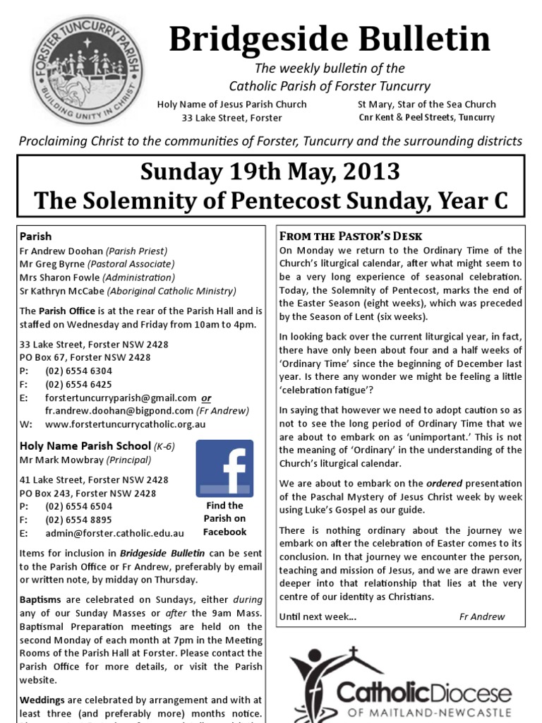 Pentecost Reflection and Parish Updates | PDF | Liturgical Year | Mass ...