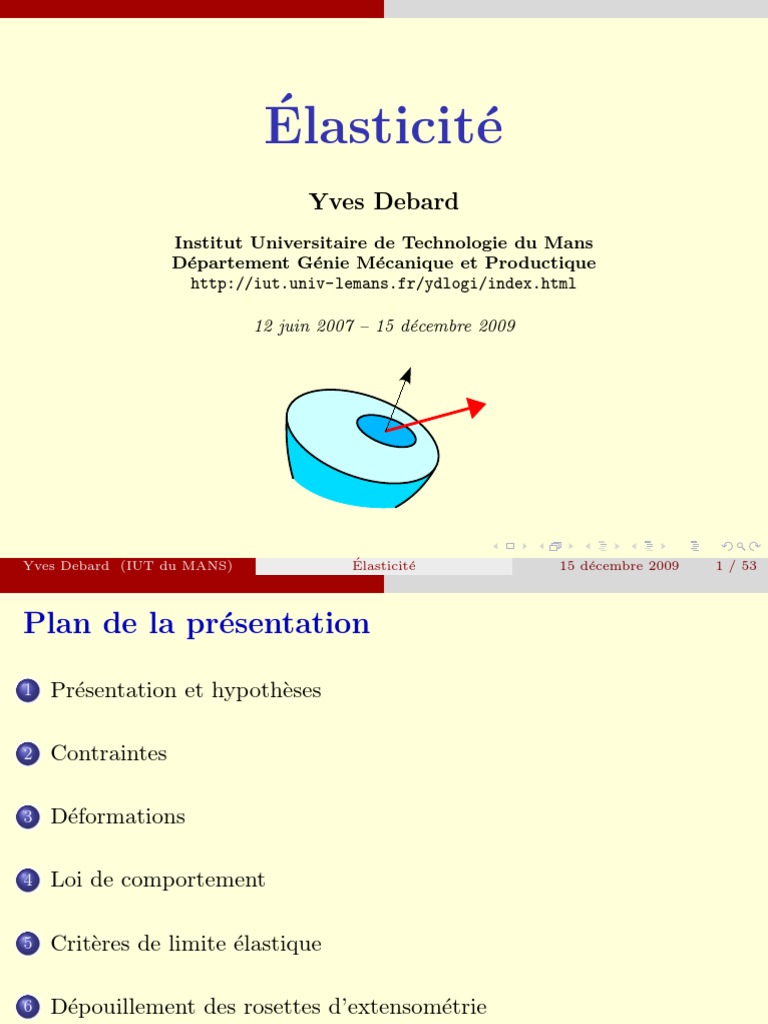 Cours D'elasticité | PDF