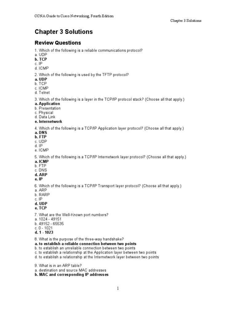 Chapter 3 Solutions Routers and Security CCNA Study Guide Review ...
