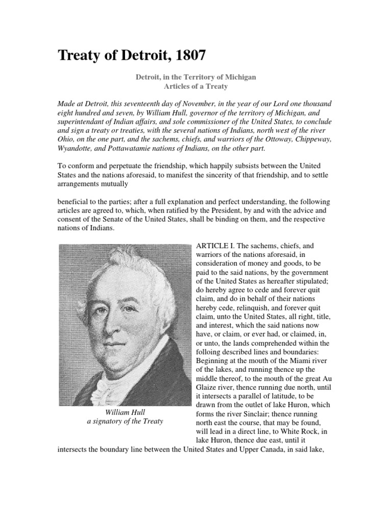 Treaty of Detroit 1807 | PDF | Treaty | The United States