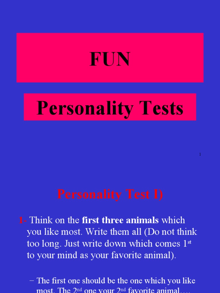 Fun Personality Tests and Quizzes | PDF | Cognitive Science
