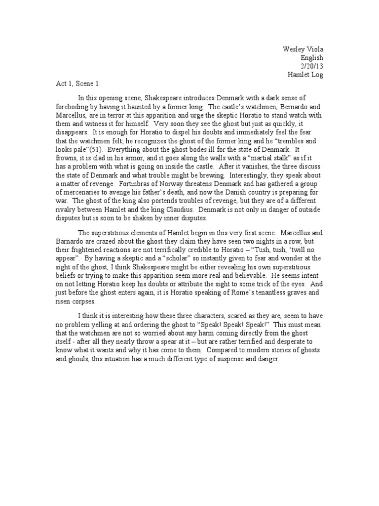 Hamlet Logs | PDF | Hamlet | Ghosts