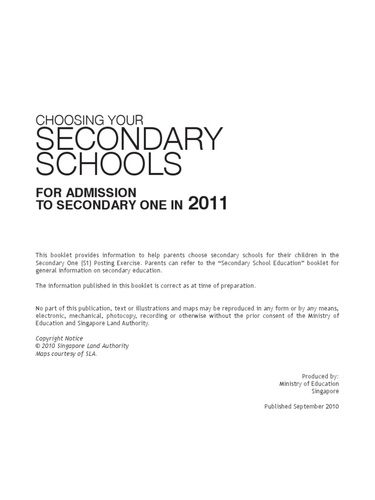MOE Secondary One Posting Booklet | PDF | Schools | Learning