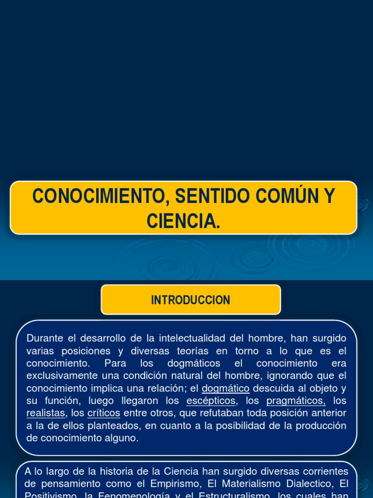 Conocimiento, Sentido Común y Ciencia | PDF | Science | Conocimiento