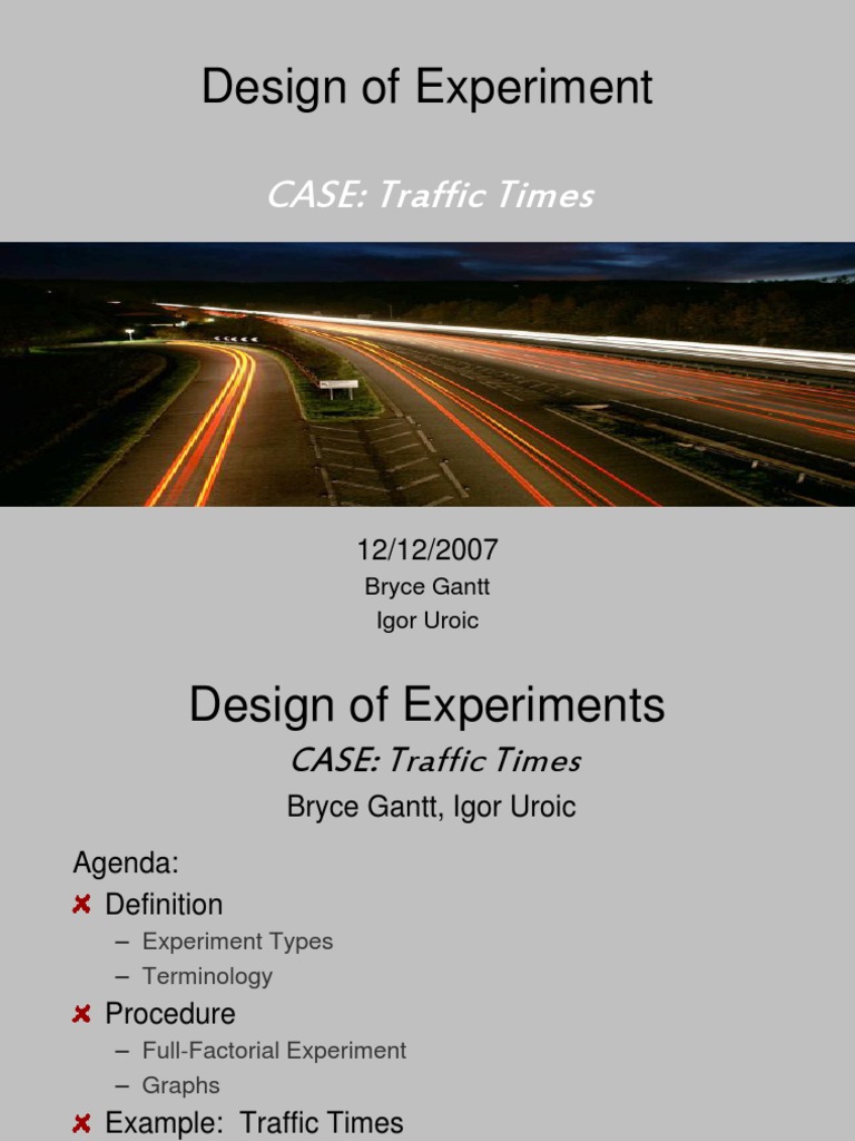 DOE Presentation | Experiment | Design Of Experiments