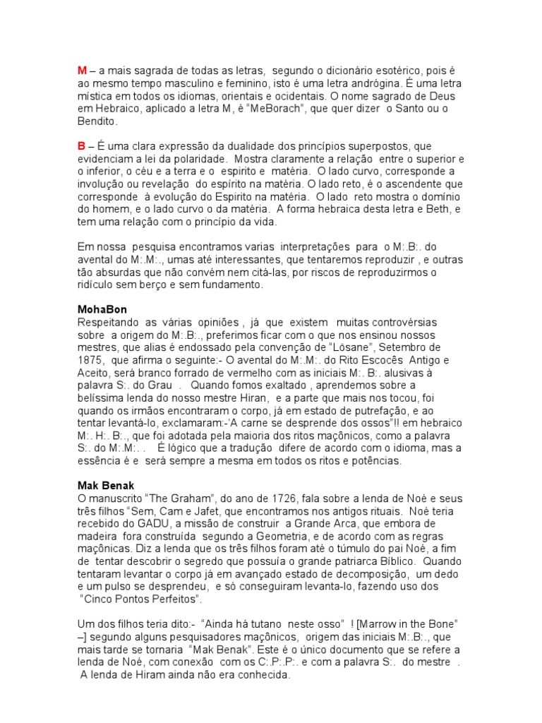 Moabon | PDF | Maçonaria | Loja Maçônica